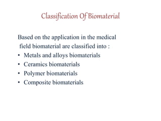 classification of biomaterials by vishnumenon.m | PPTX