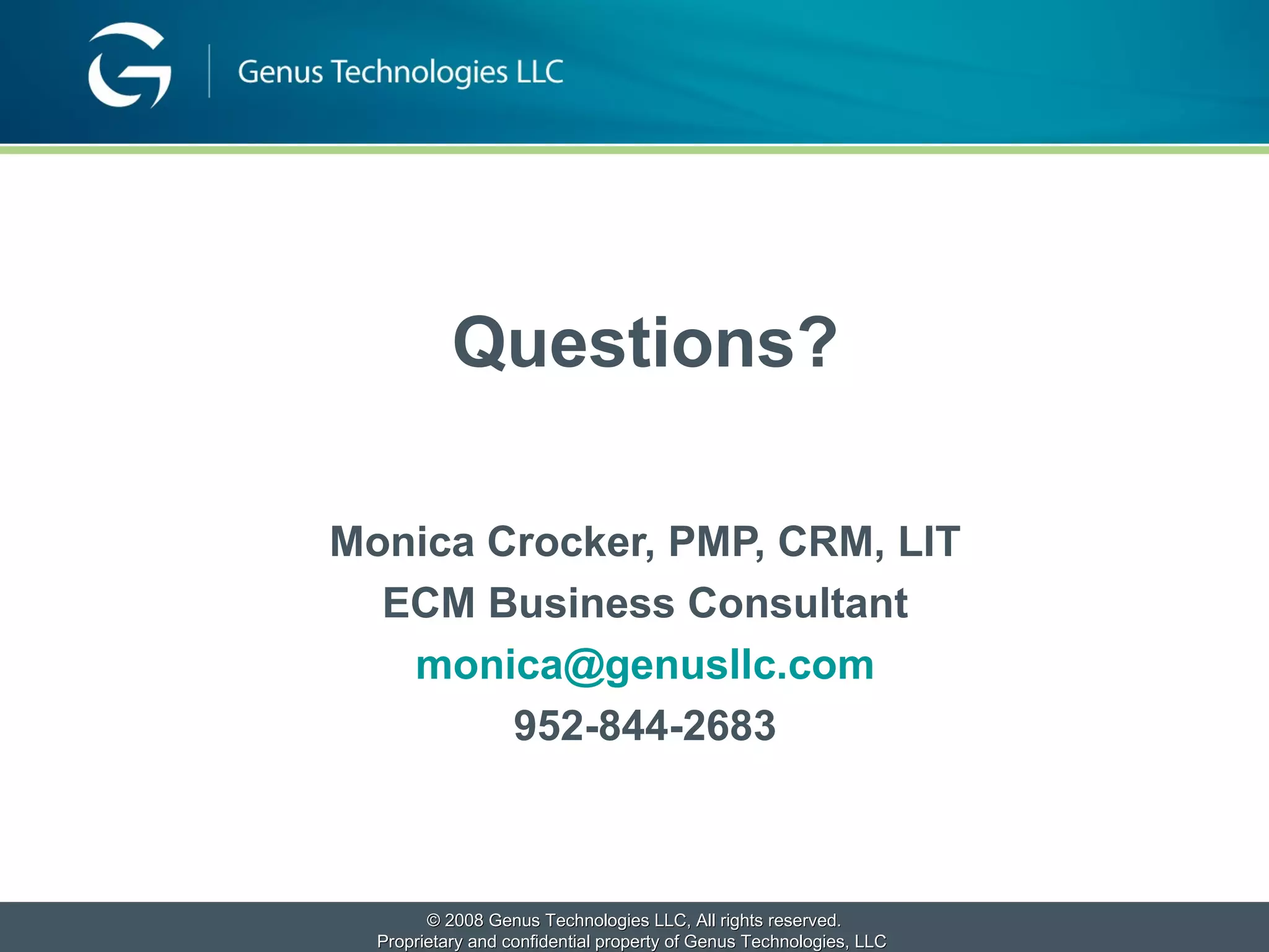 Monica Crocker Implementing Ecm Aiim 2009 | PPT