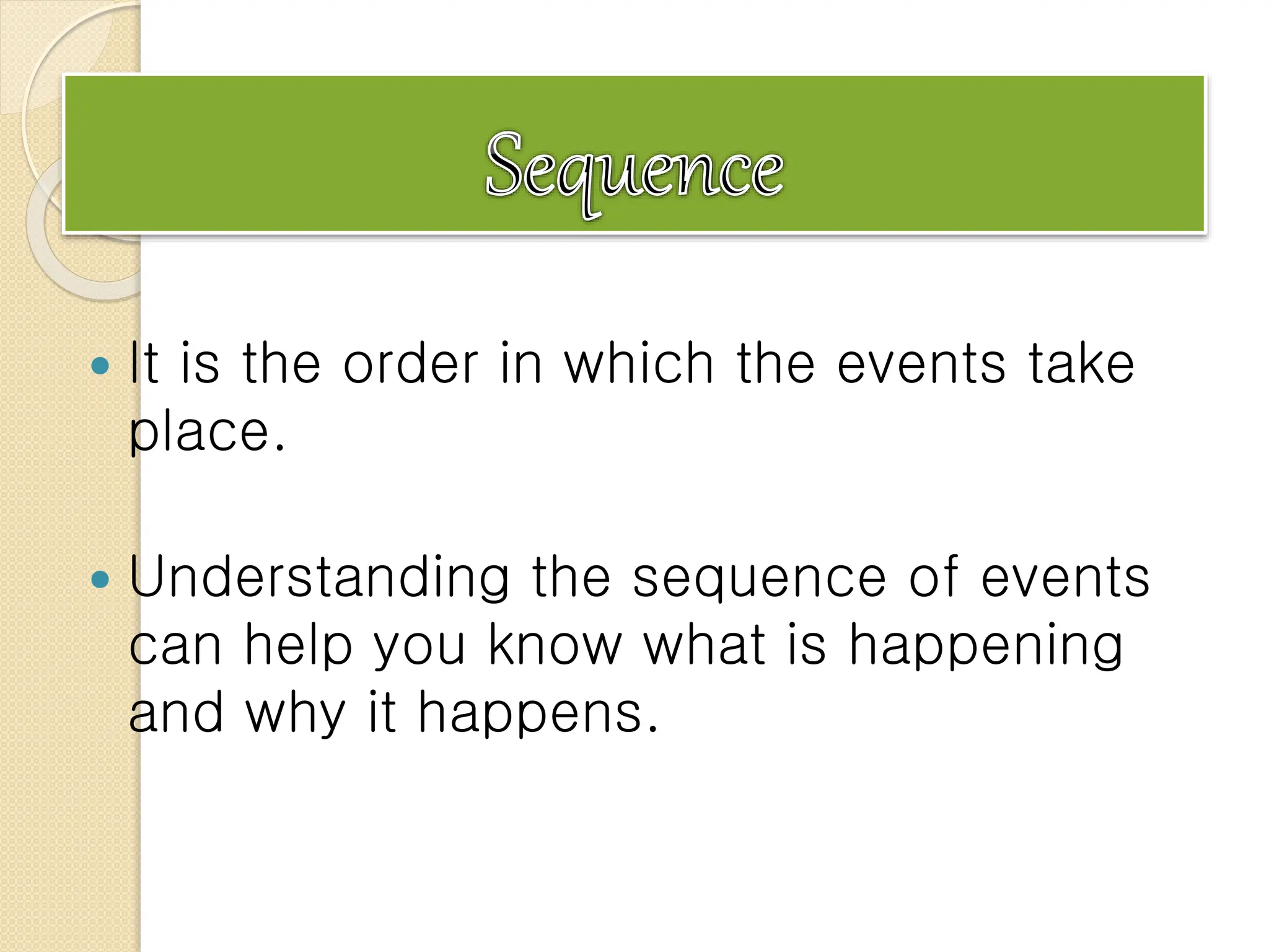 About sequencing an event and its meaning | PPTX