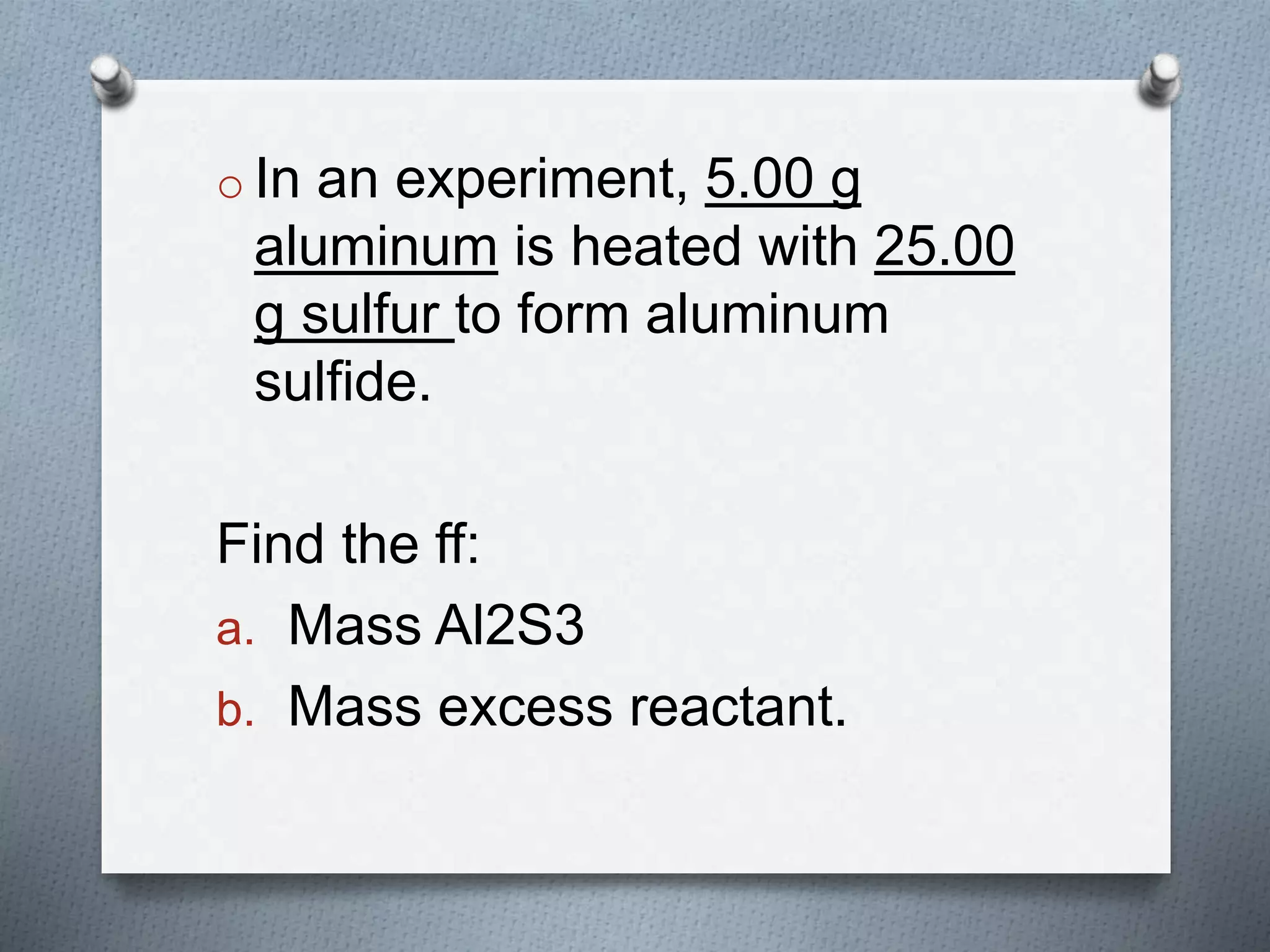 limiting and excess reagent in chemical reaction | PPTX