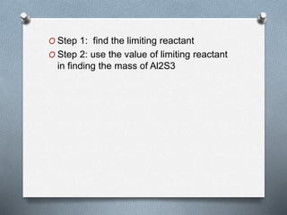 limiting and excess reagent in chemical reaction | PPTX