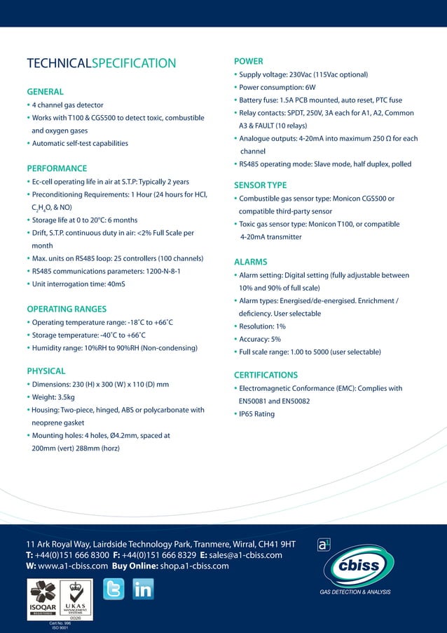 Monicon s500 l ir ndir gas detector | PDF | Consumer Electronics ...