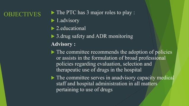 PHARMACY AND THERAPEUTIC COMMITTEE | PPTX | Substance Abuse | Diseases ...