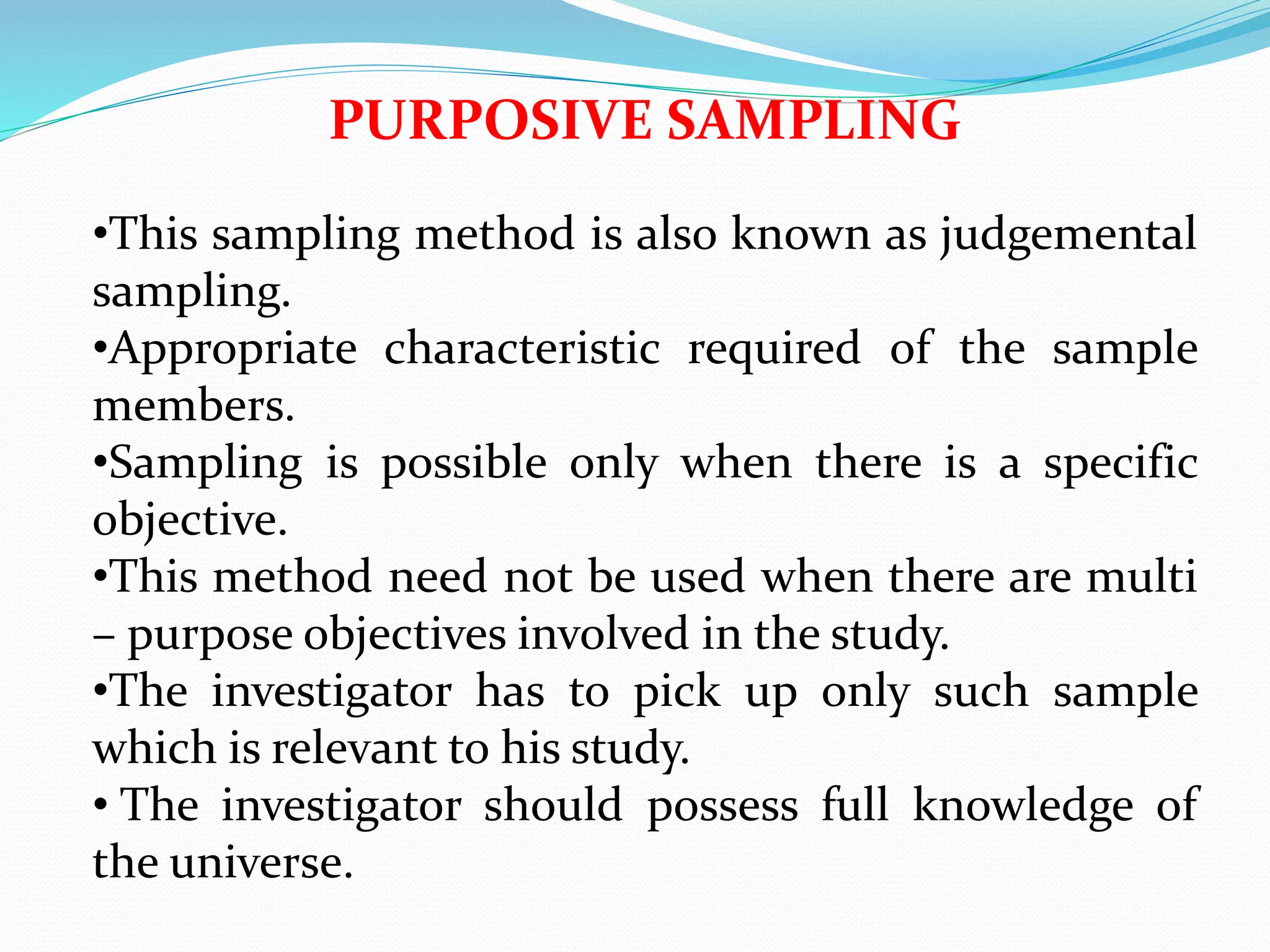 Non – Probability Sampling (Convenience, Purposive). | PPTX