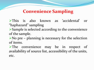Non – Probability Sampling (Convenience, Purposive). | PPTX
