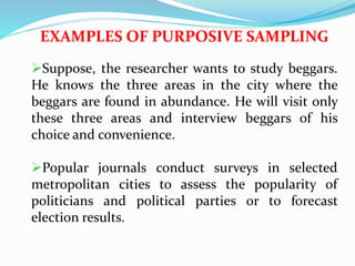 Non – Probability Sampling (Convenience, Purposive). | PPTX