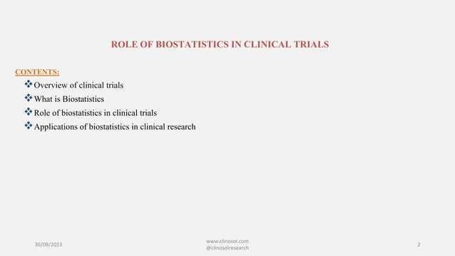 Role of Biostastics in Clinical Research | PDF