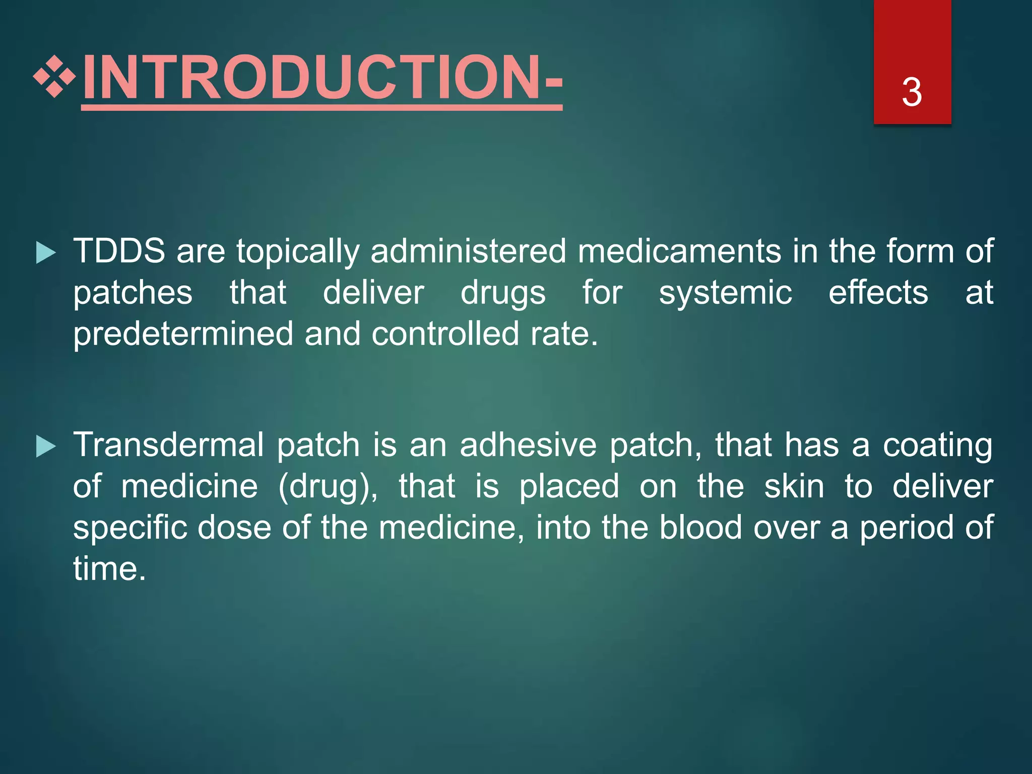 Transdermal drug delivery system | PPTX