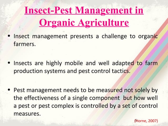 Insect-pest management in Organic Agriculture - Options and Challenges ...