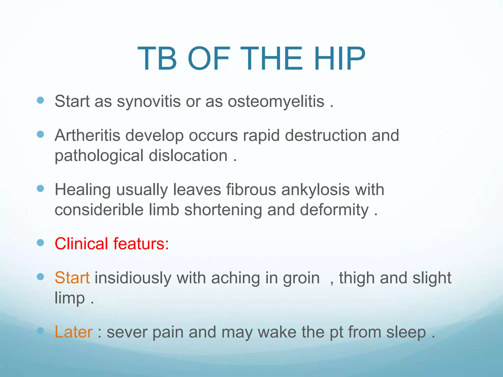 Tuberculosis of joint | PPTX