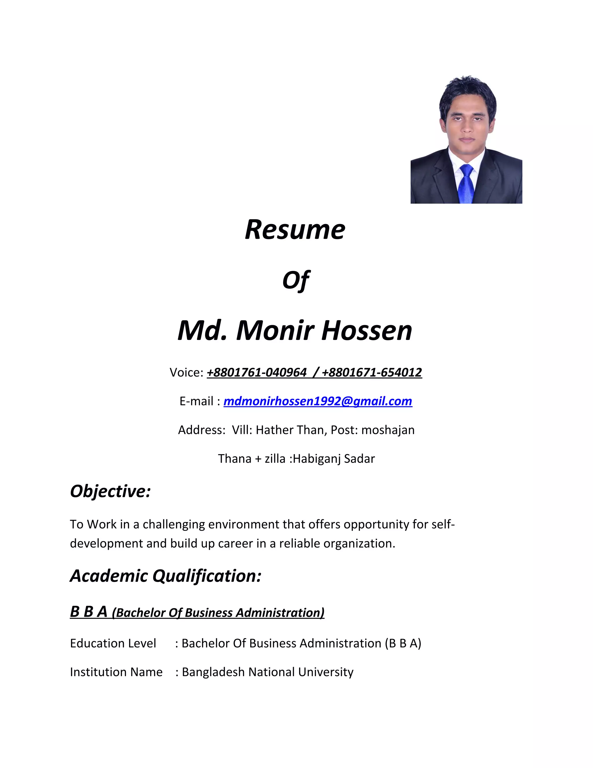 Monir cv 2 | PDF
