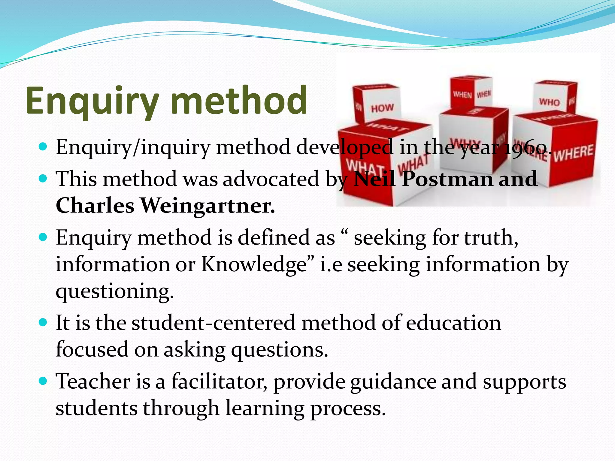 Discovery and enquiry method | PPTX