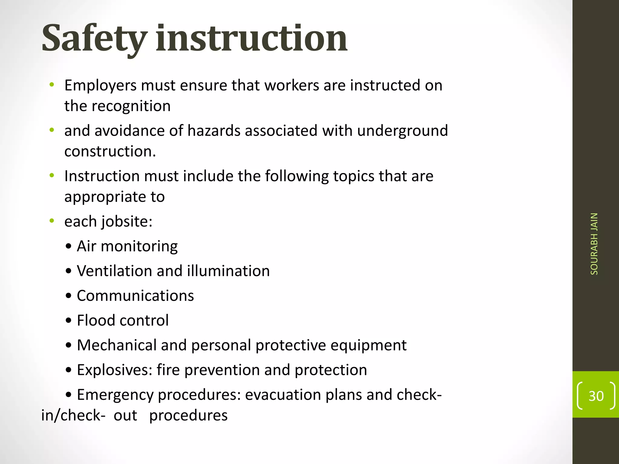 Monitering and safety aspects in underground structures | PPTX