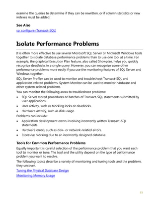 Monitor and tune for performance | PDF