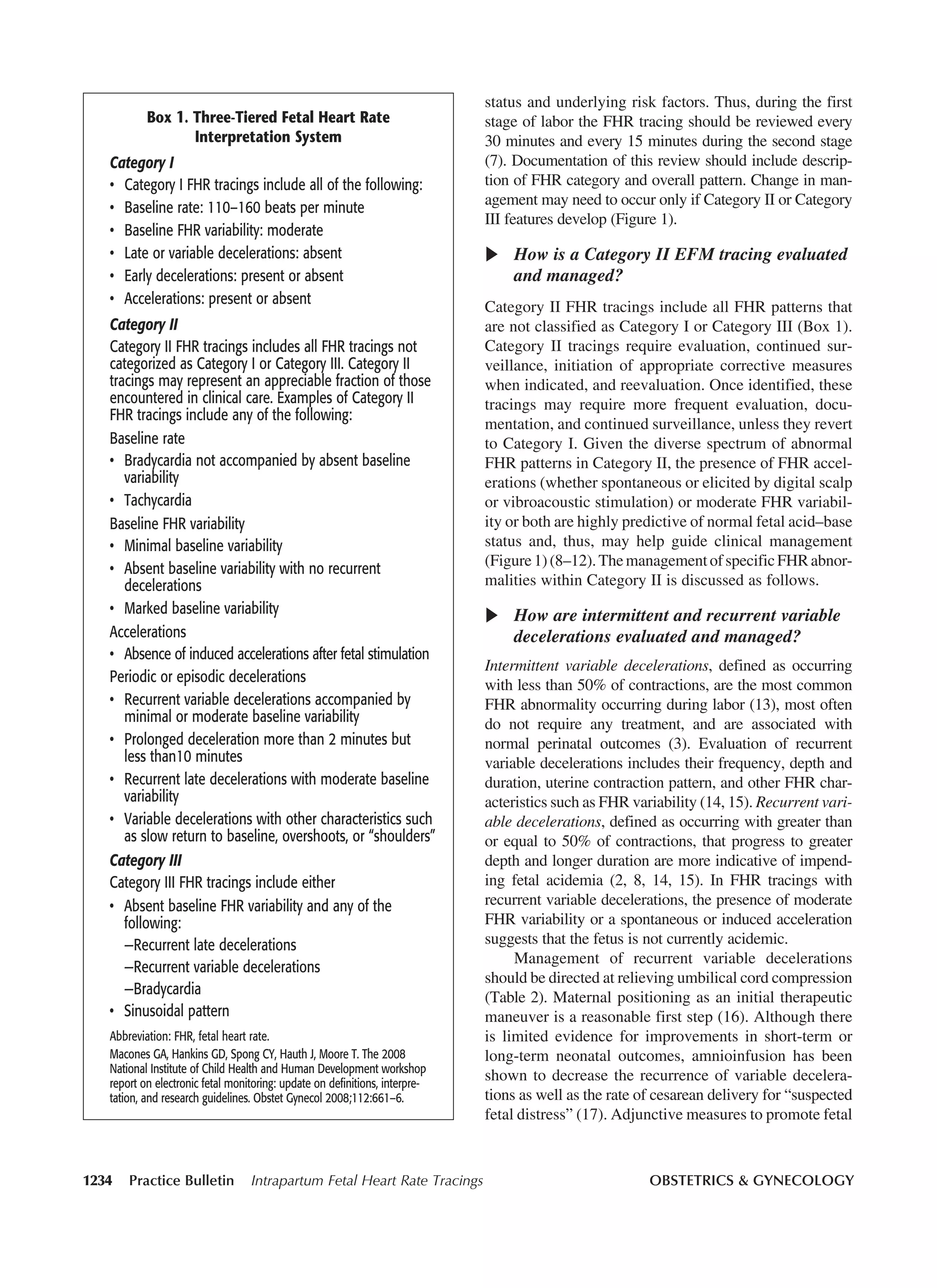 Monitoreo electronico fetal | PDF