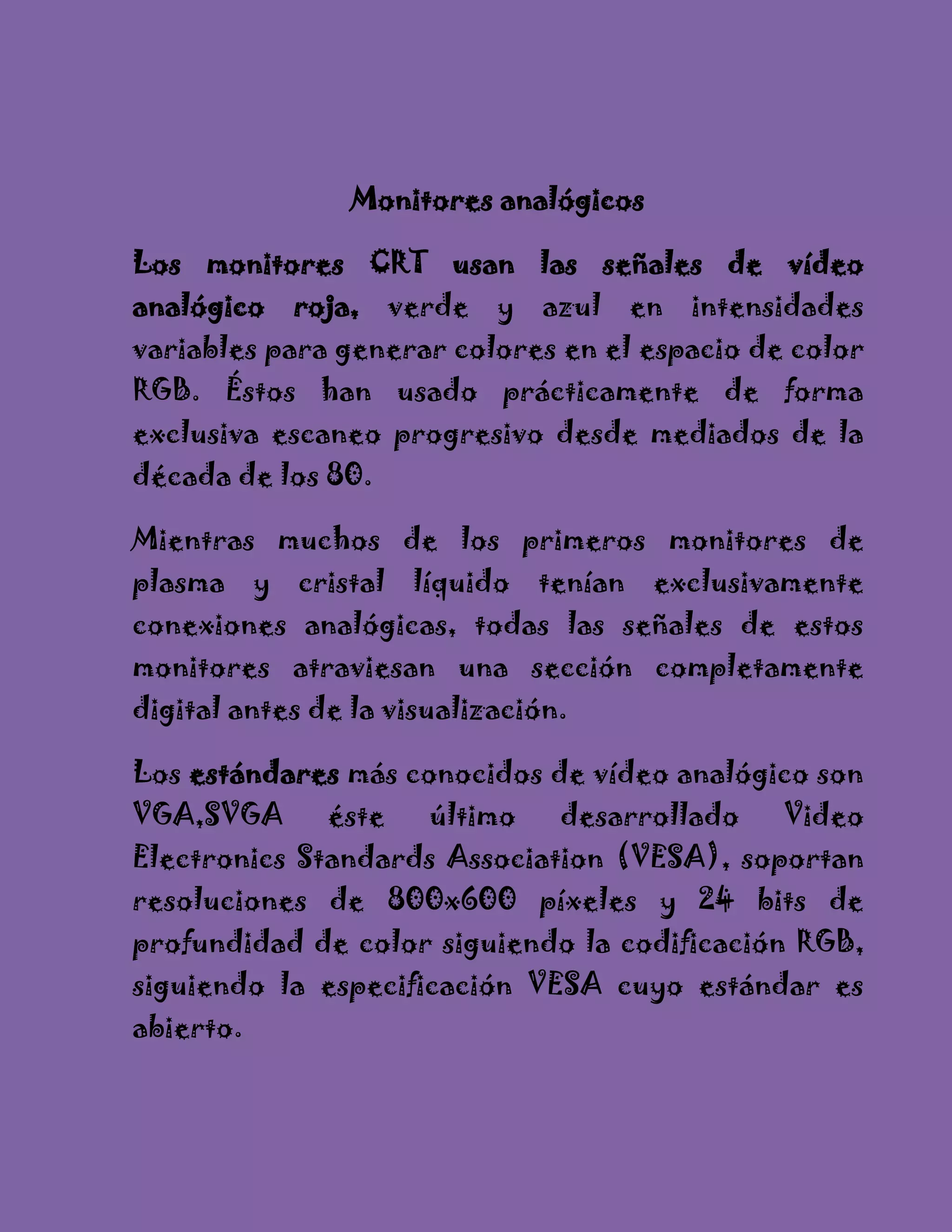 Monitores analógicos completo!!! | DOCX