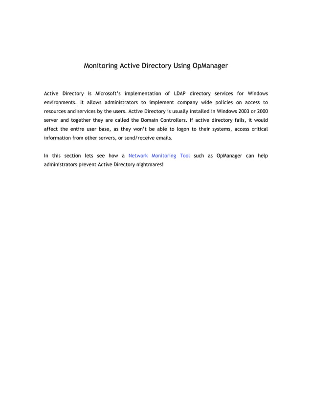Monitoring active-directory | PDF