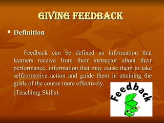 Monitoring, error correction and givimg feedback | PPT