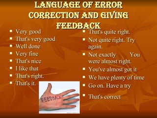 Monitoring, error correction and givimg feedback | PPT