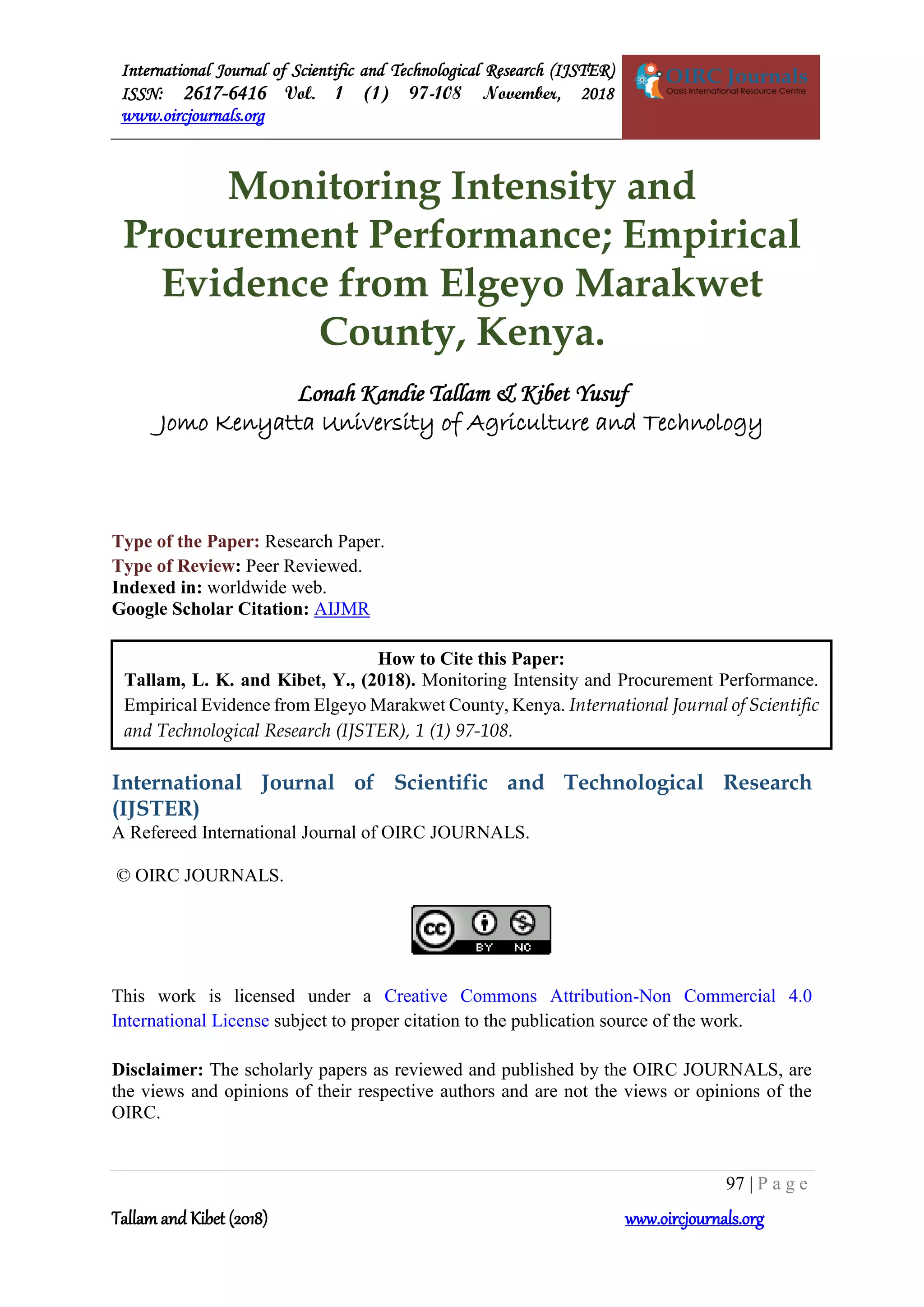 Monitoring intensity-and-procurement-performance-emprical-evidence-from ...