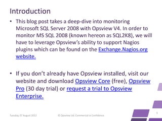 Monitoring Microsoft SQL Server 2008 with Opsview | PPTX