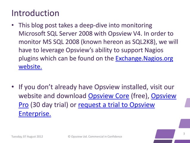 Monitoring Microsoft SQL Server 2008 with Opsview | PPT