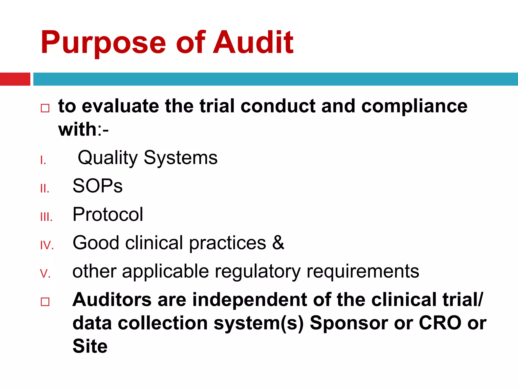 Monitoring and auditing in clinical trials | PPTX