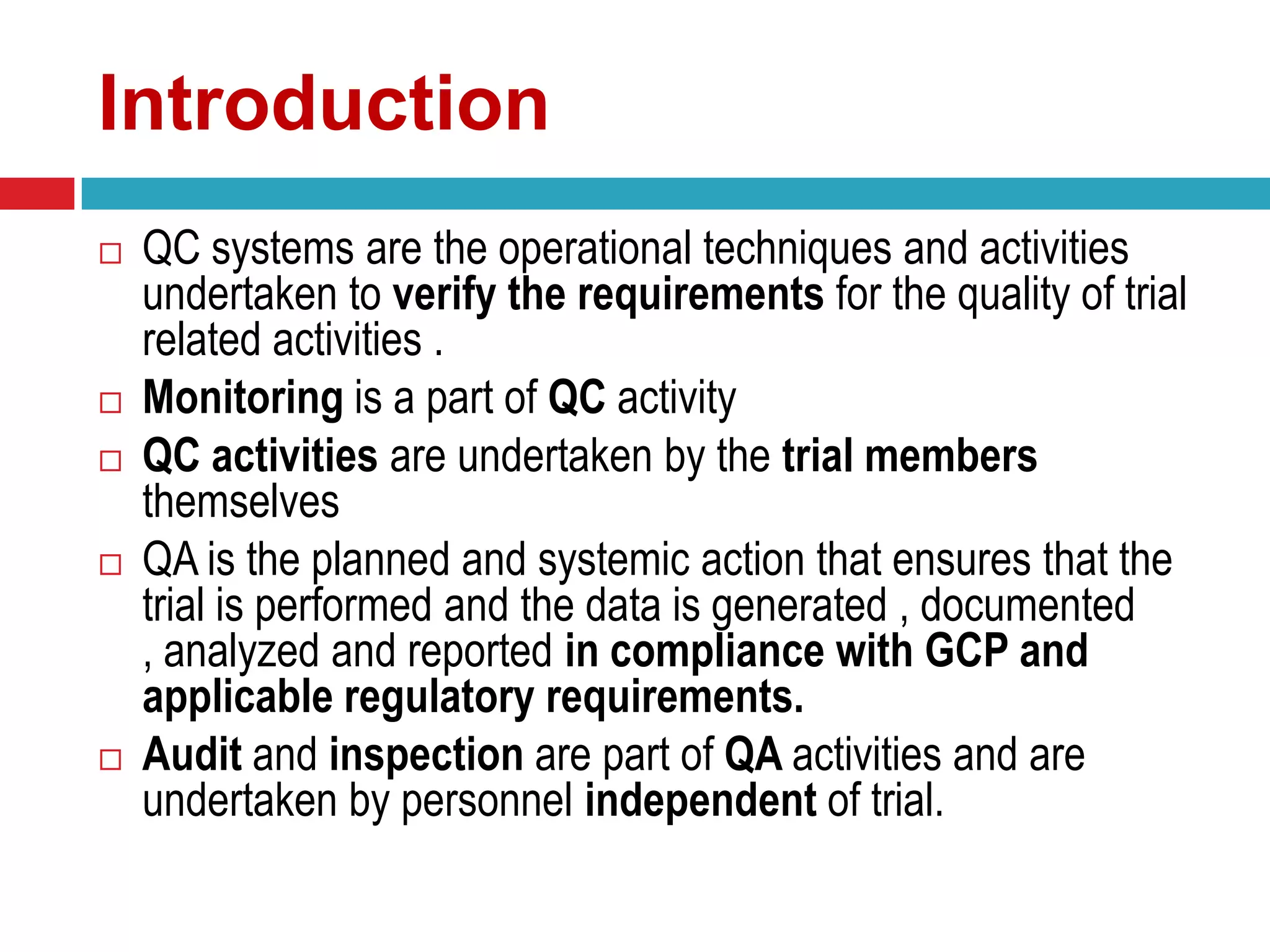 Monitoring and auditing in clinical trials | PPTX