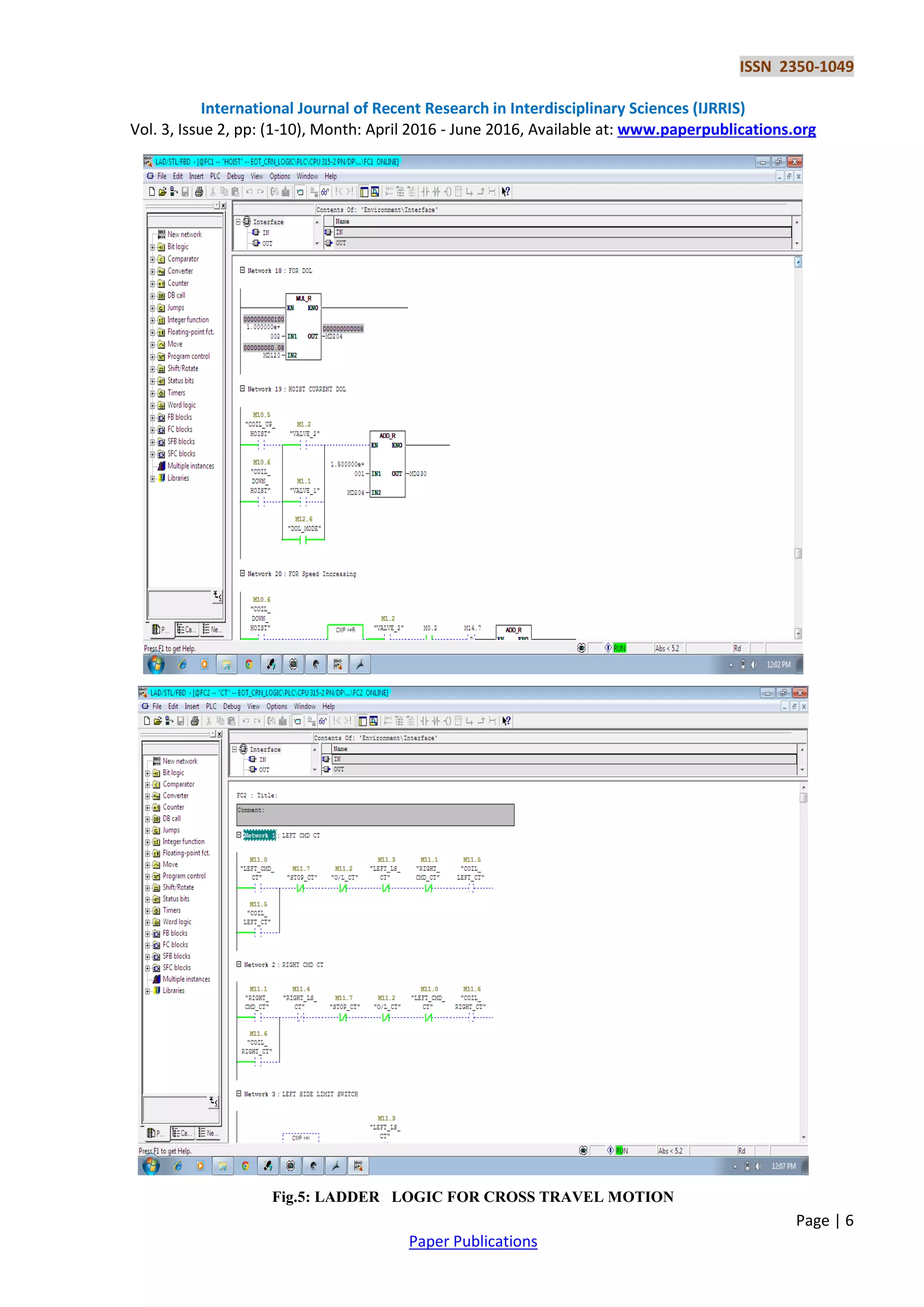 Monitoring And Controlling Of Electric Overhead Travelling Crane Using Plc And Scada Pdf