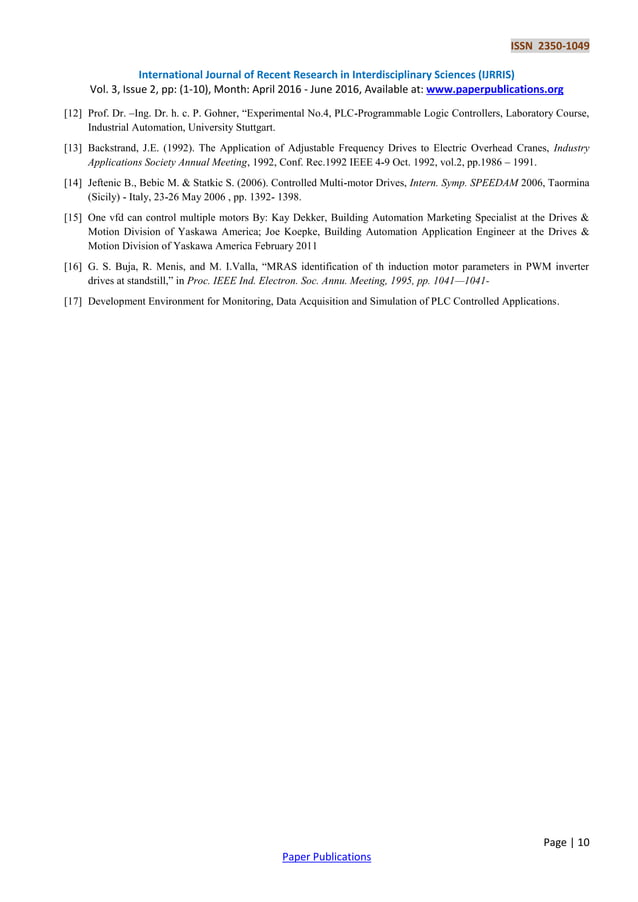 Monitoring And Controlling Of Electric Overhead Travelling Crane Using Plc And Scada Pdf