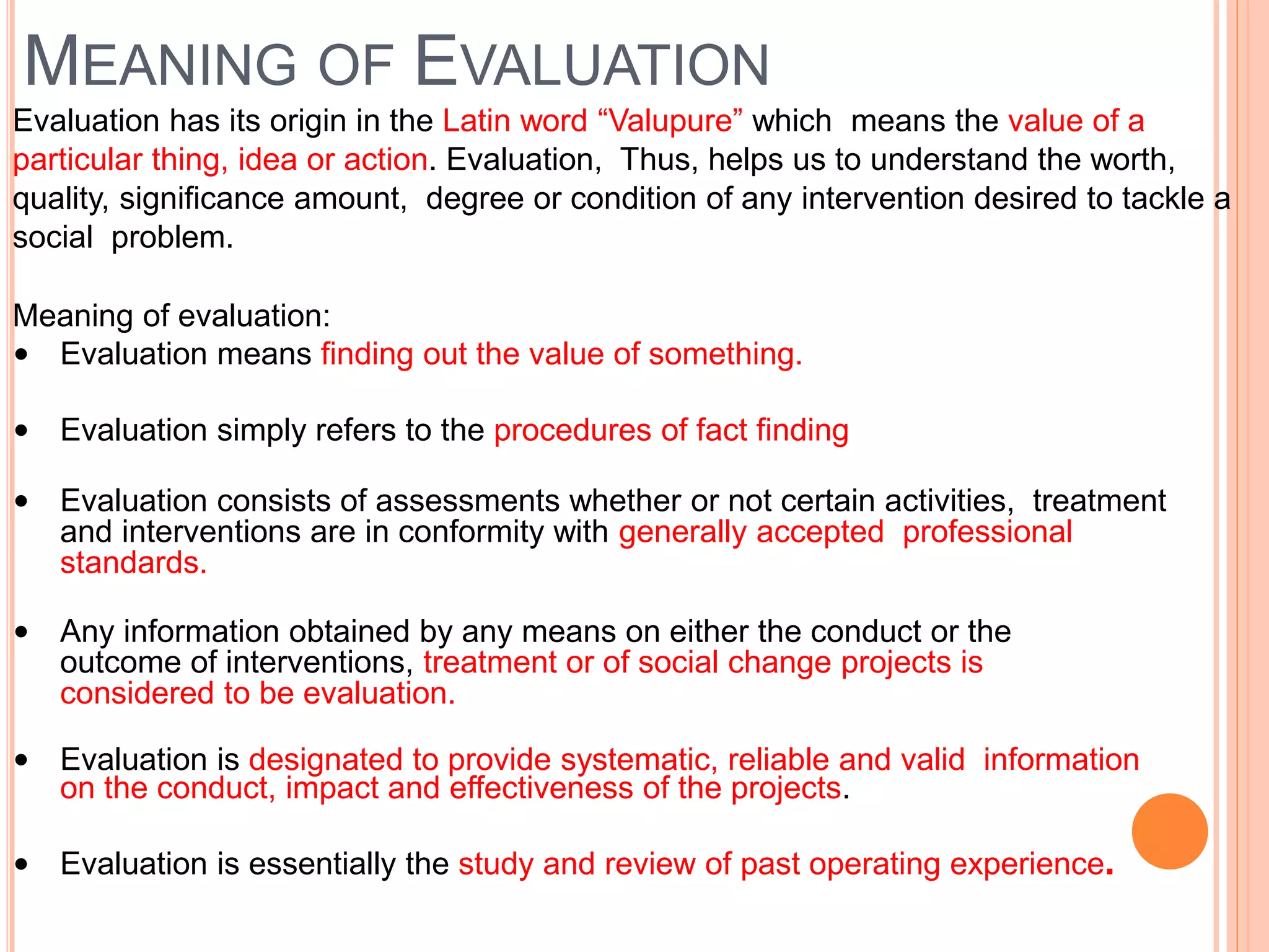 Monitoring and Evaluation for Project management. | PPTX