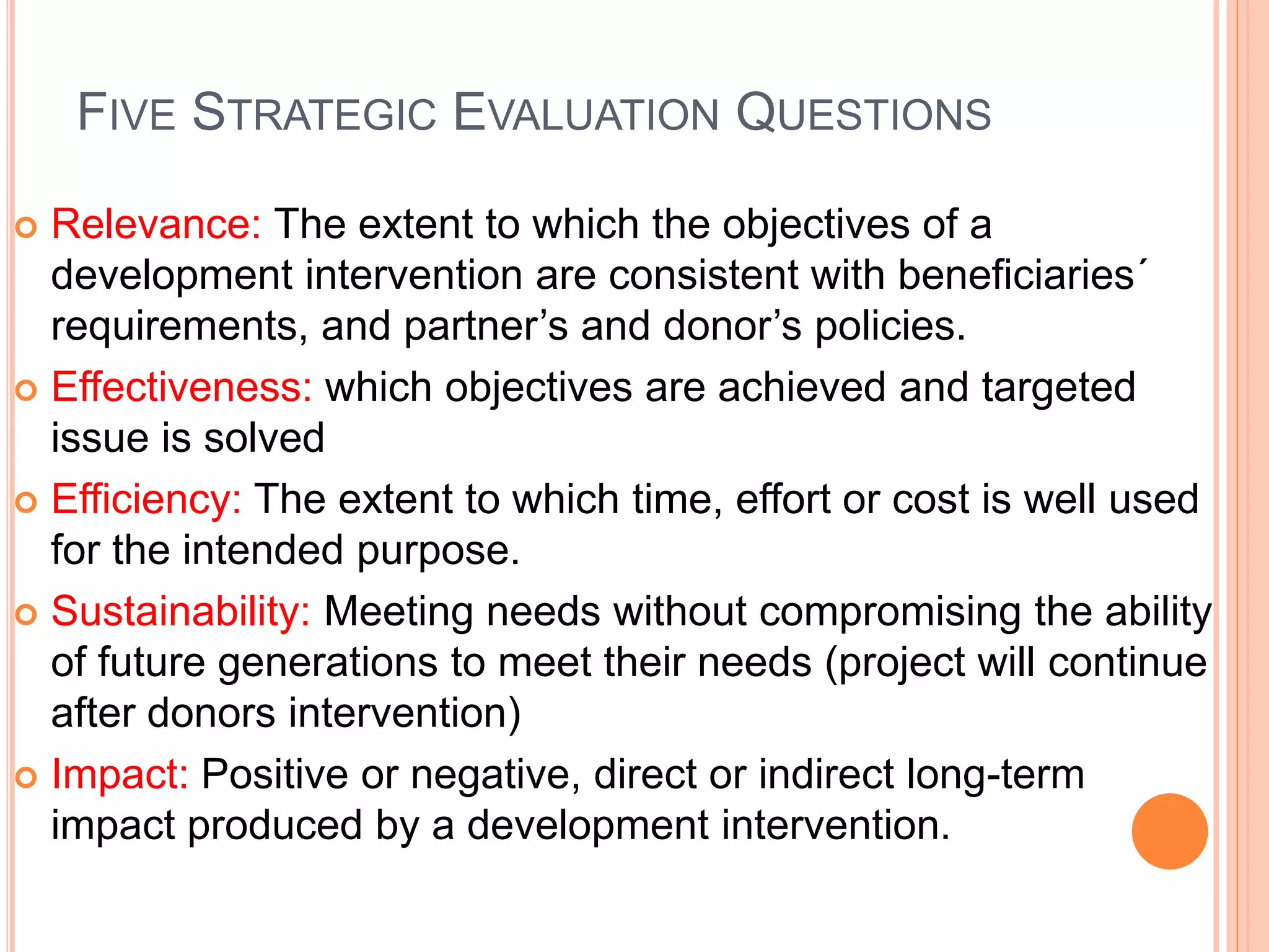Monitoring and Evaluation for Project management. | PPTX