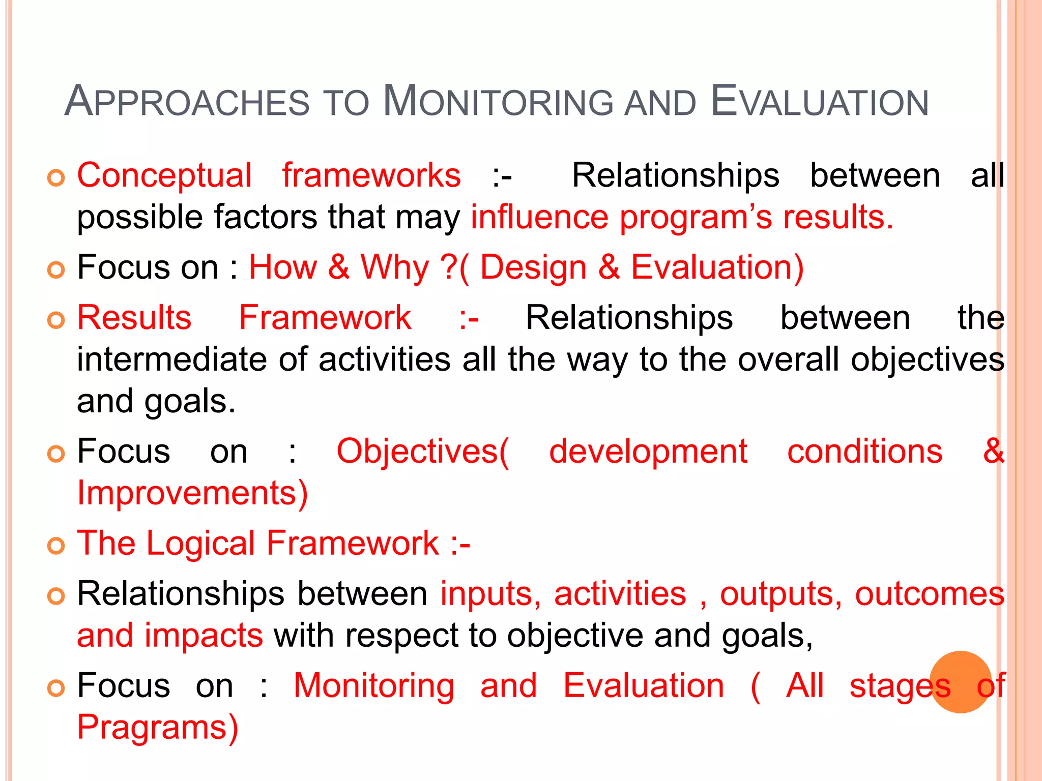 Monitoring and Evaluation for Project management. | PPTX