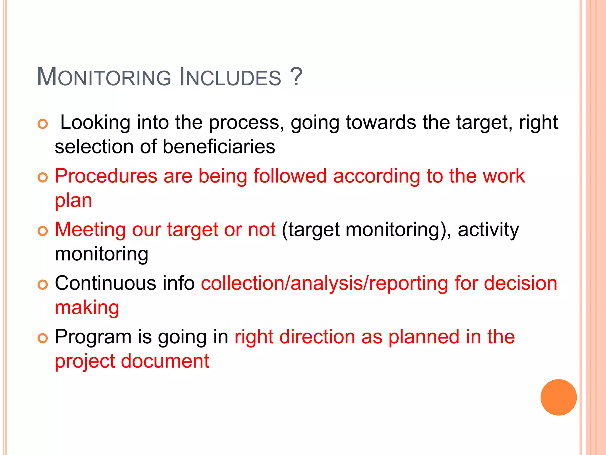 Monitoring and Evaluation for Project management. | PPTX