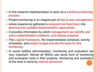 Monitoring and Evaluation for Project management. | PPTX
