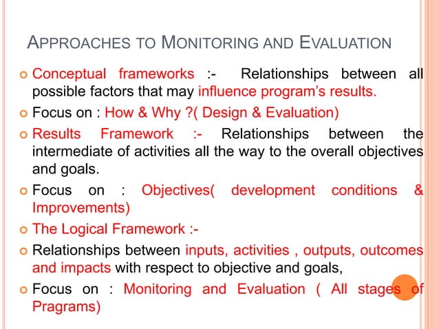 Monitoring and Evaluation for Project management. | PPTX