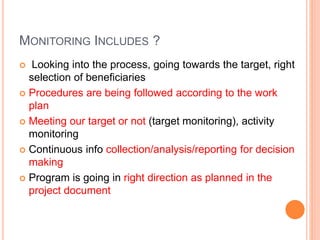 Monitoring and Evaluation for Project management. | PPTX