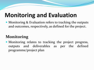 Monitoring and evaluation presentatios | PPT