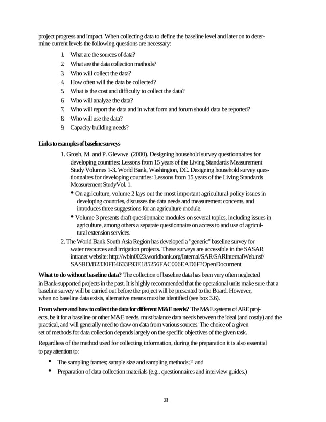 Monitoring And Evaluation For World Bank Agricultural Projects | PDF