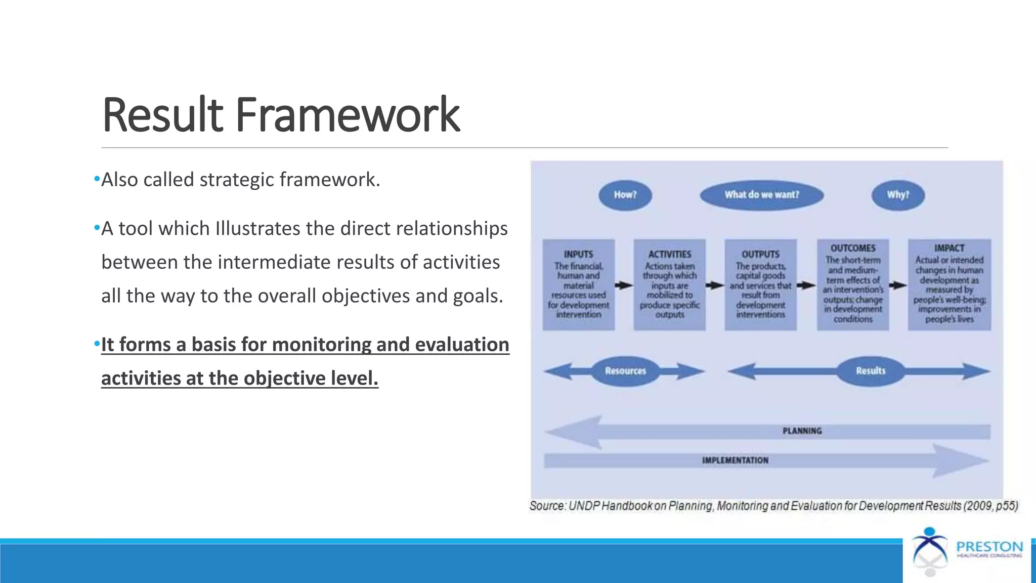 Monitoring and evaluation frameworks logical framework | PPTX