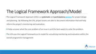 Monitoring and evaluation frameworks logical framework | PPTX