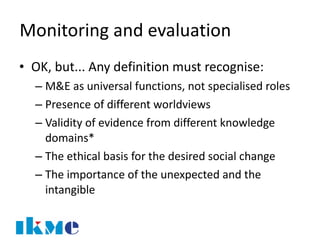 Monitoring And Evaluation Of Knowledge Management Elb | PPT