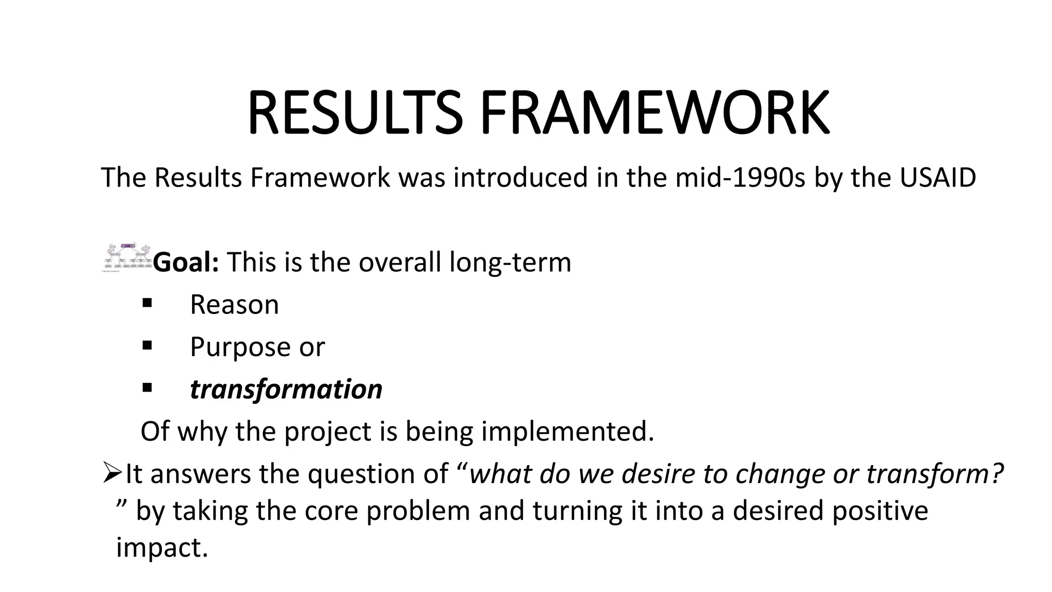 Monitoring and Evaluation Plan (Theory of change, results framework ...