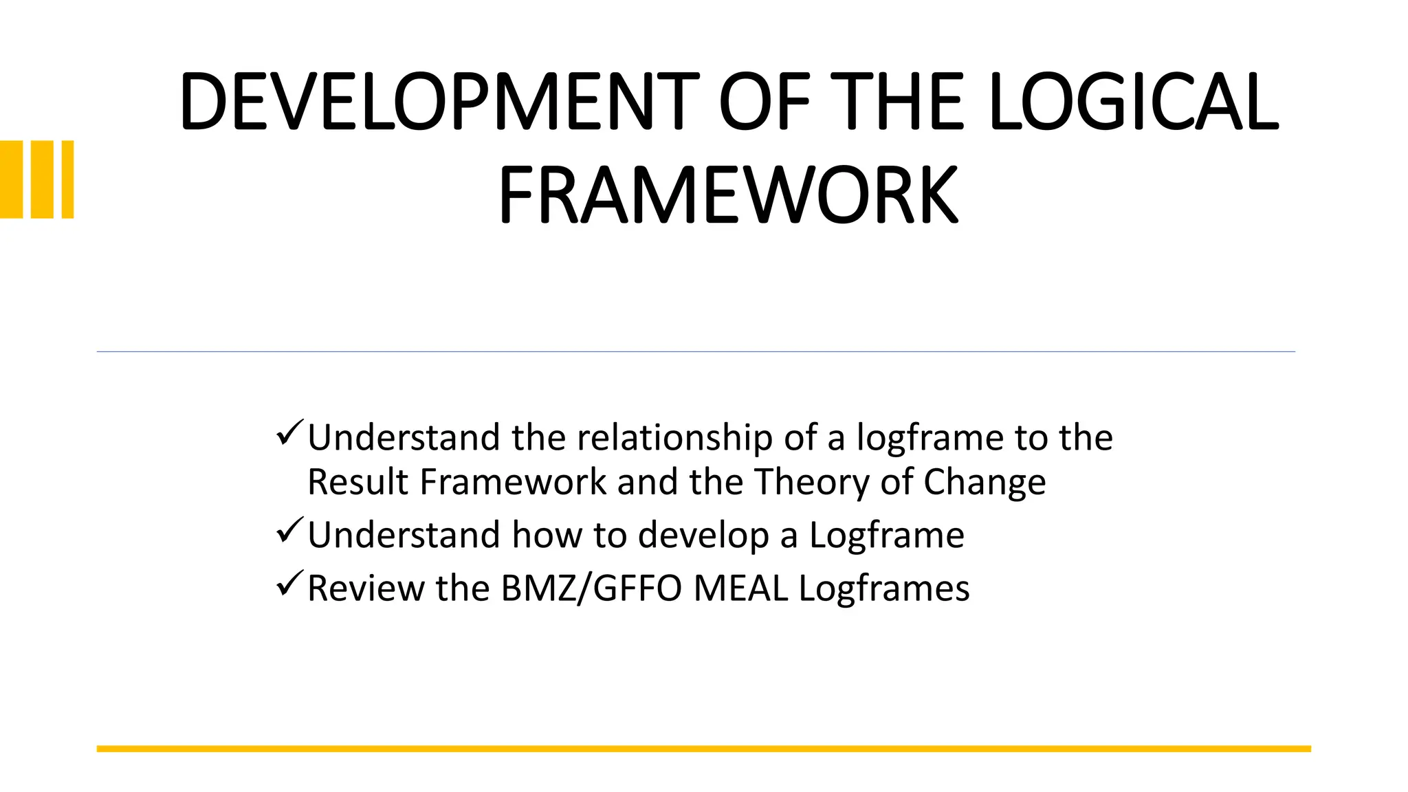Monitoring and Evaluation Plan (Theory of change, results framework ...