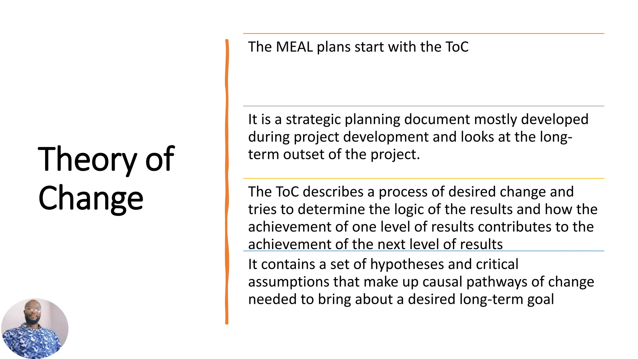Monitoring and Evaluation Plan (Theory of change, results framework ...
