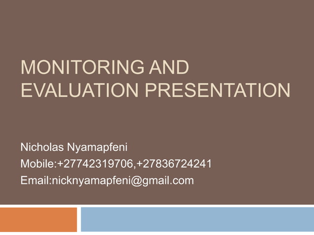 Monitoring And Evaluation | PPTX | Business | Business and Finance