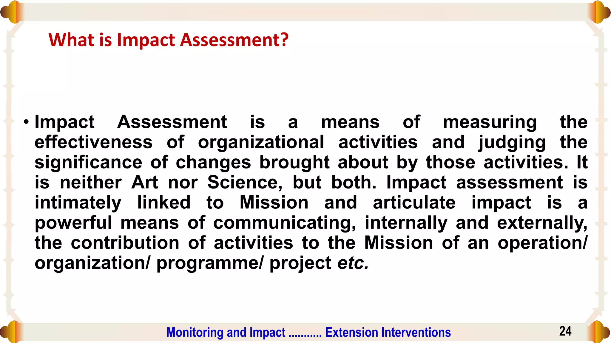 Monitoring and impact assessment tools | PPTX