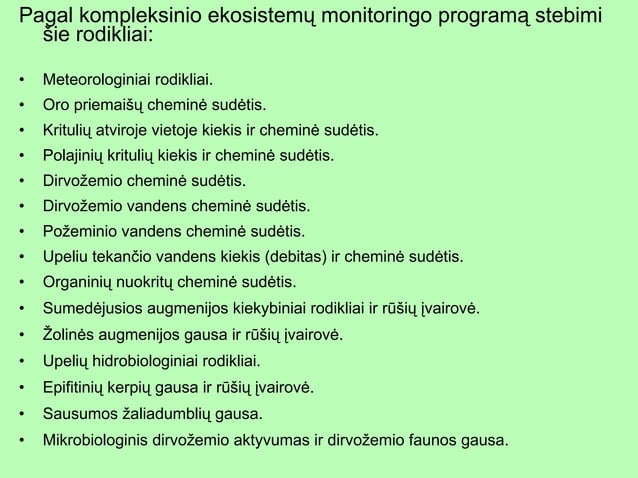 Monitoringas ekologijoje | PPT