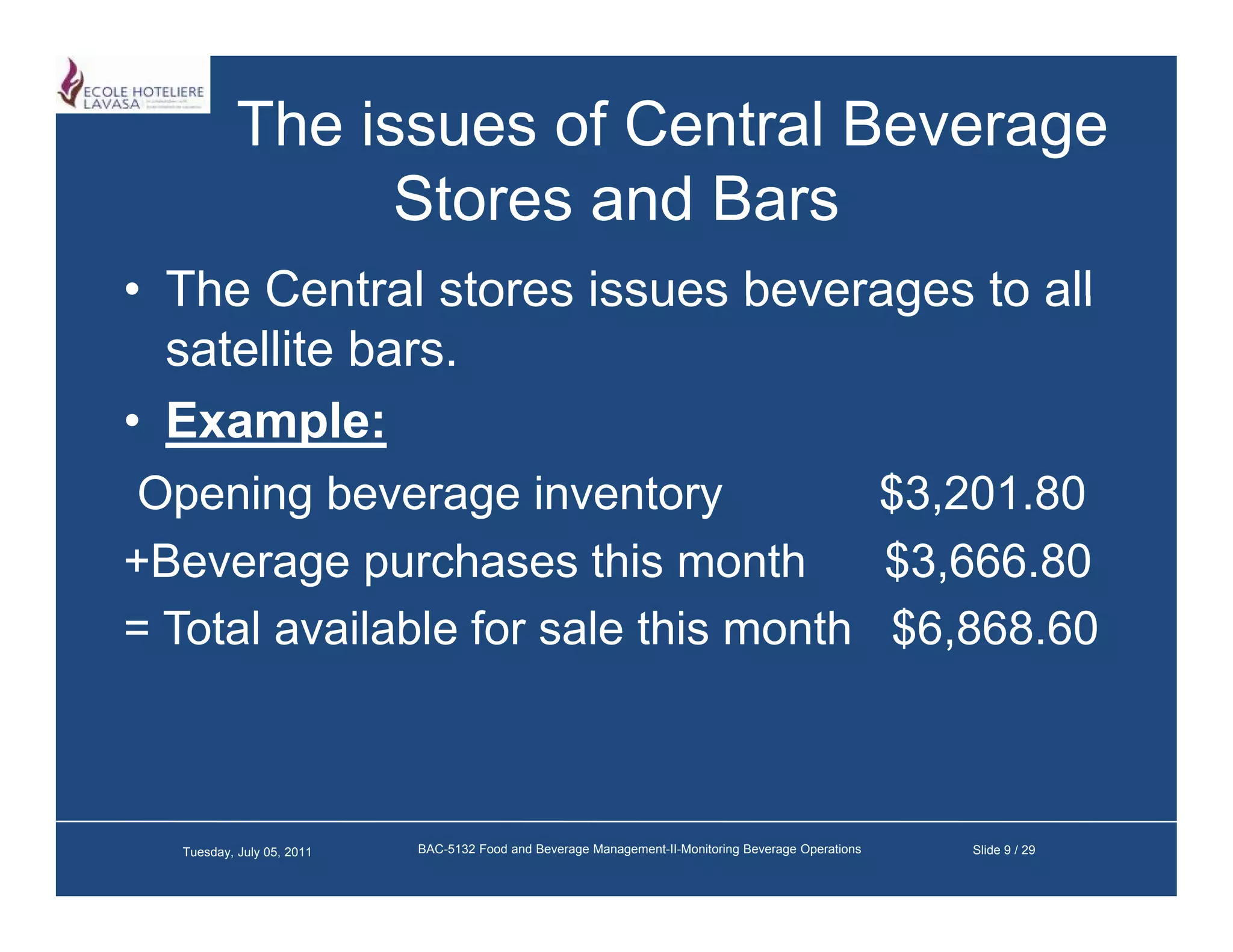 Monitoring beverage operations | PDF