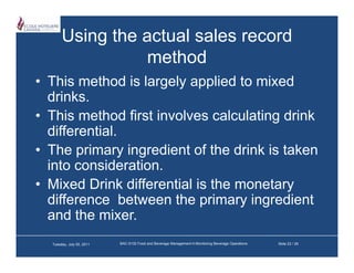 Monitoring beverage operations | PDF